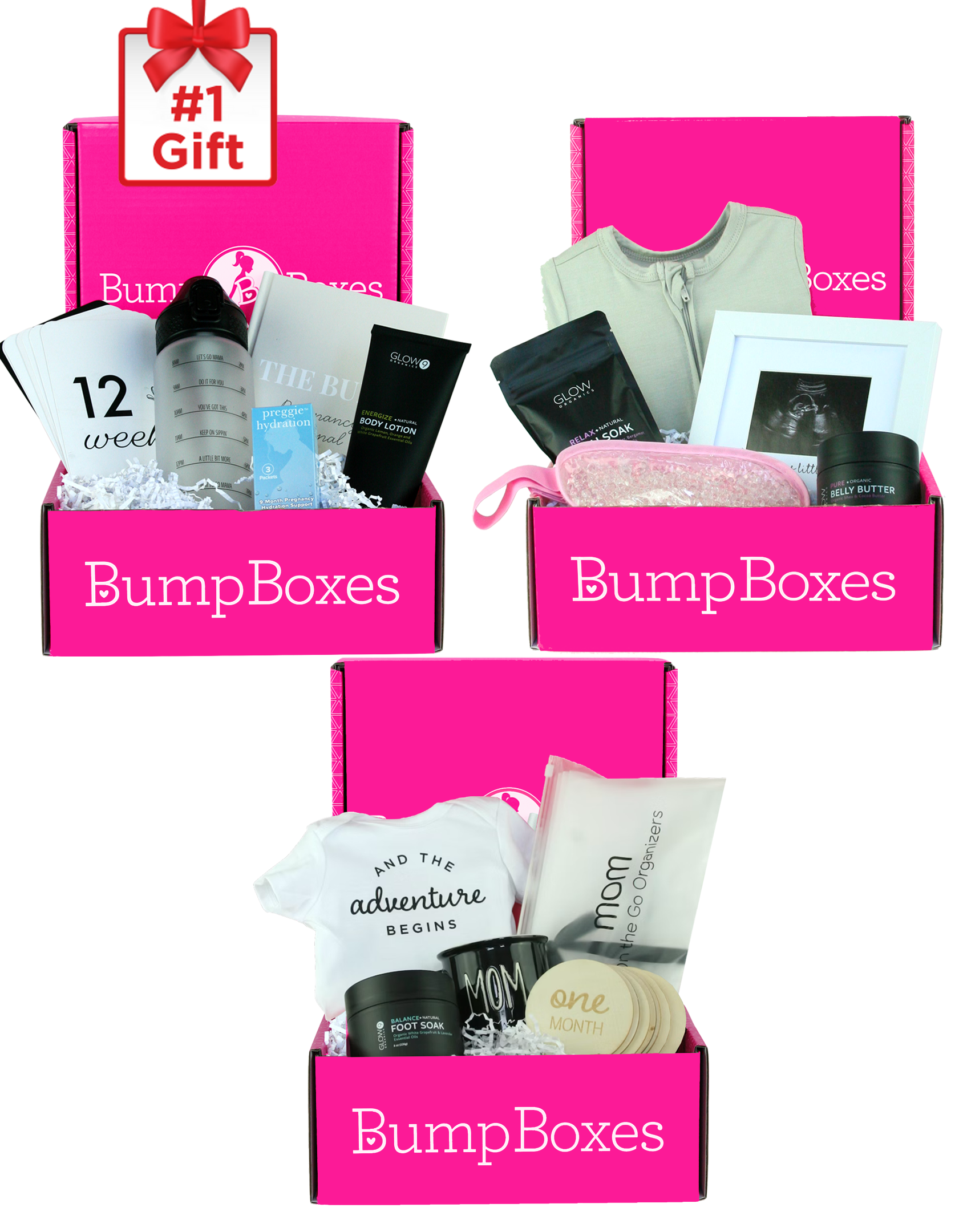 Bump Boxes Trimester Bundle: Pregnancy Gift Box for 1st, 2nd, & 3rd ...