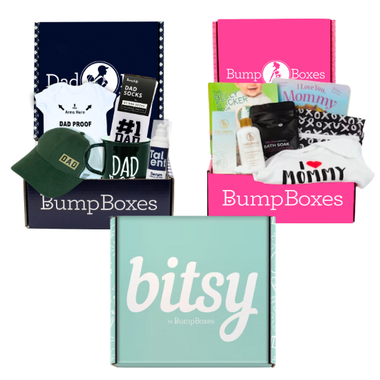 BumpLife New Parents Bundle: New Mom to be Gift Box, Dad Gift Box and Newborn Gift Box | Bitsy Boxes